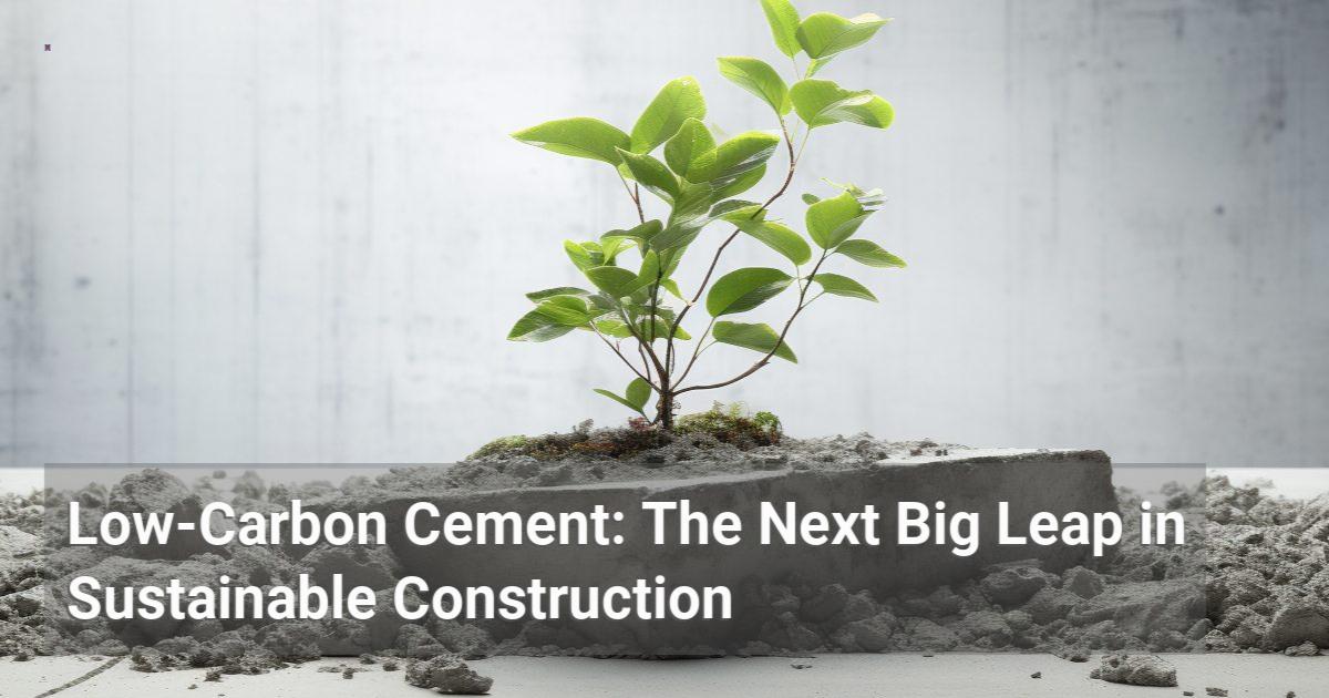 Low Carbon Cement: The Next Big Leap In Sustainable Construction