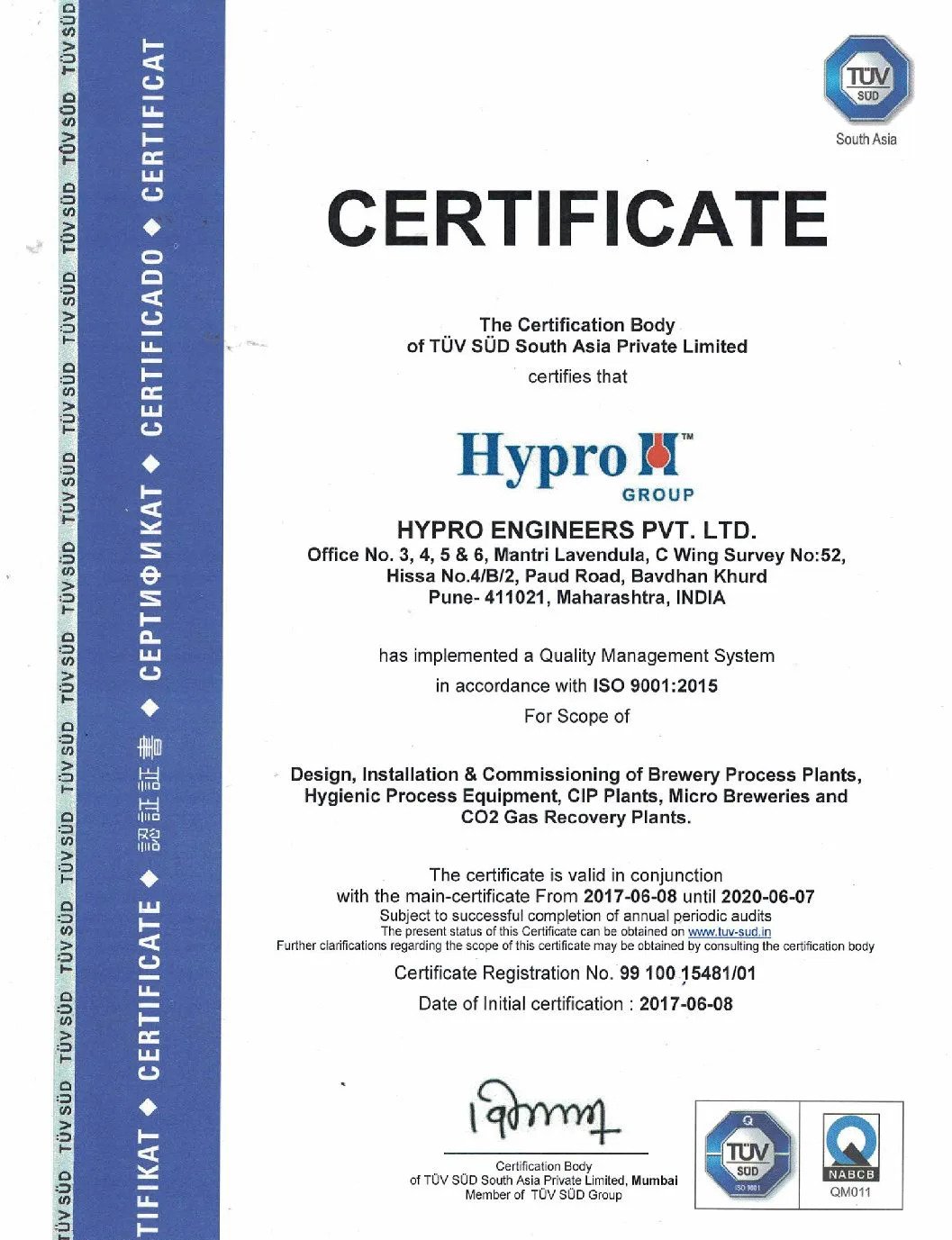Certification – hypro